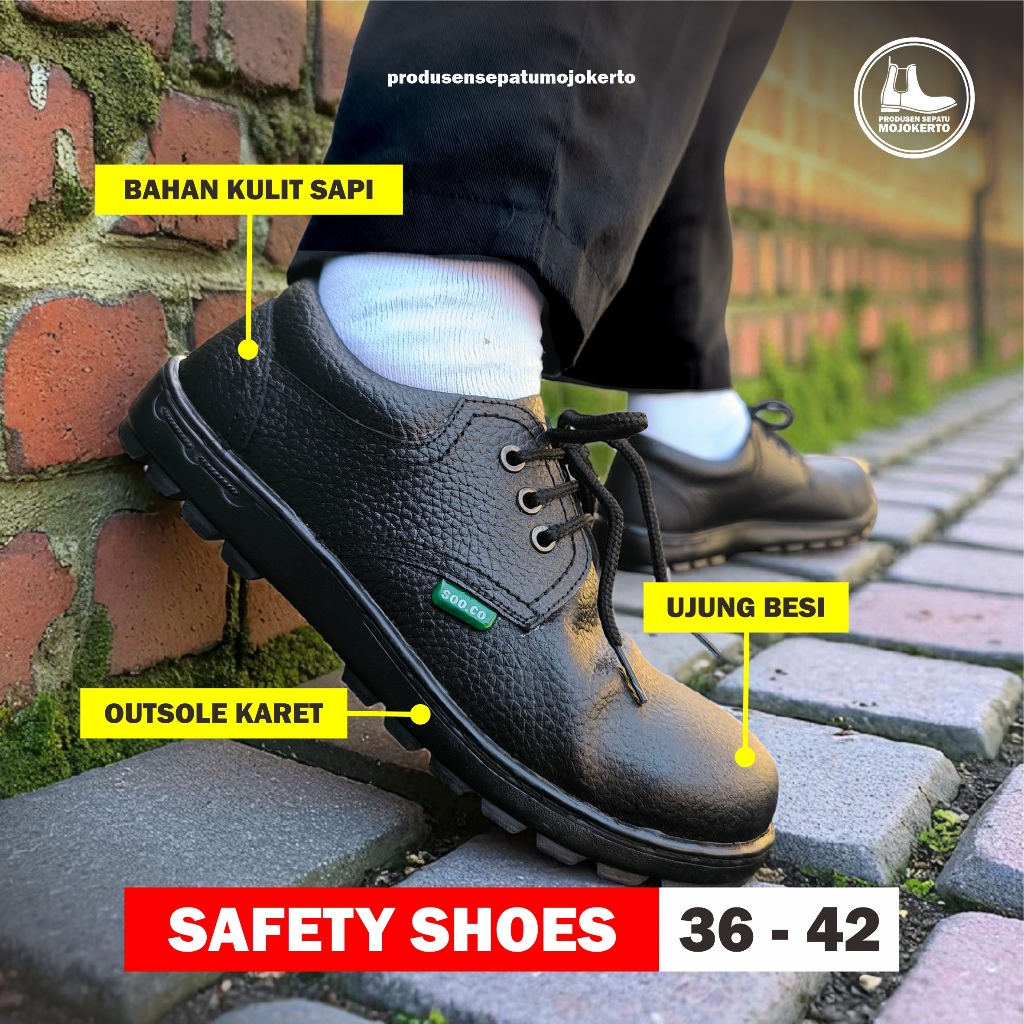 Jual SEPATU SAFETY CEWEK TALI WANITA PRIA COWOK KULIT ASLI SEPATU SEFTY ...