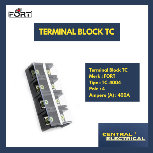 Jual FORT Terminal Block TC 4 Pole, 400A merk Fort tipe TC - 4004 ...