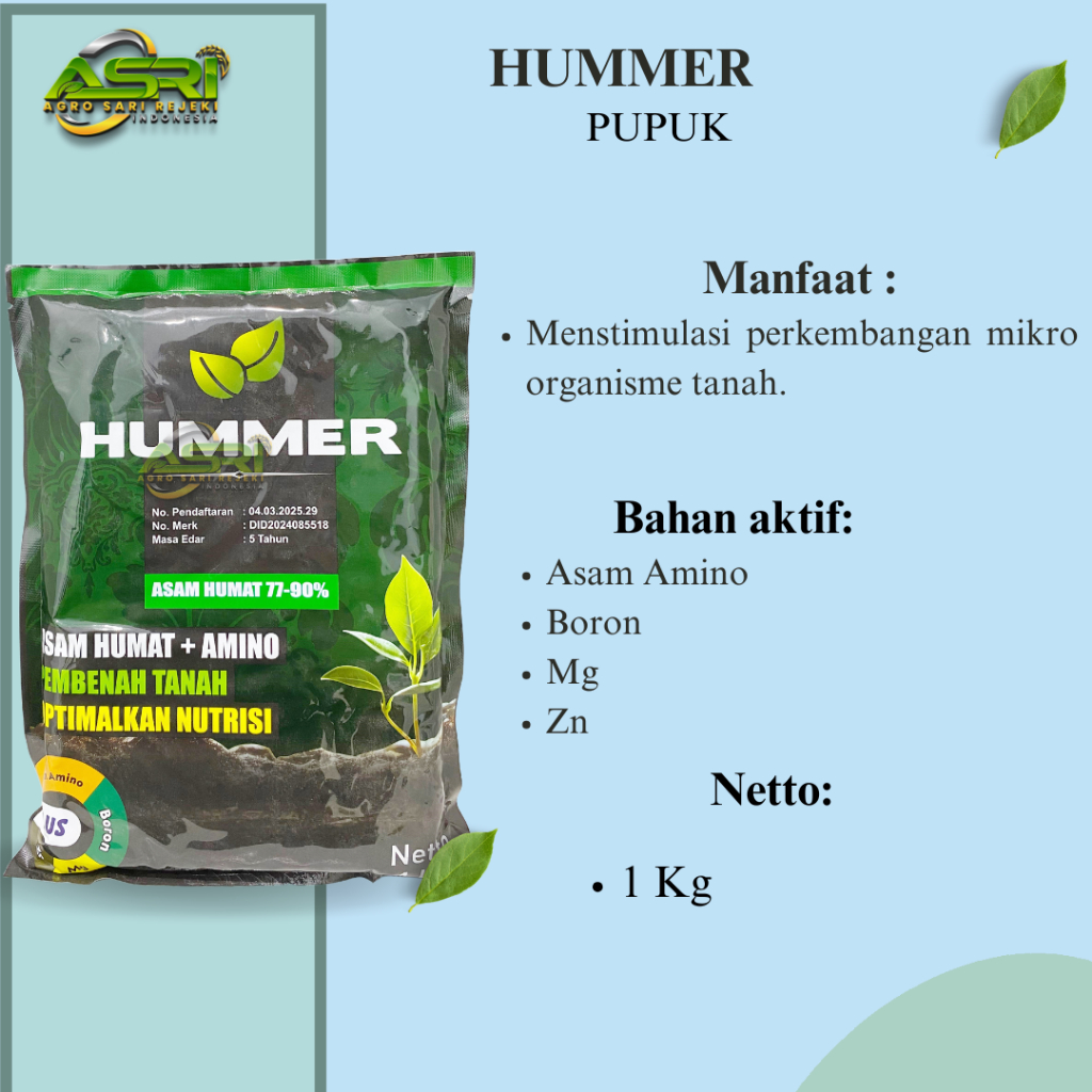 Jual HUMMER 1kg Asam Humat Plus Asam Amino Pembenah Tanah ...