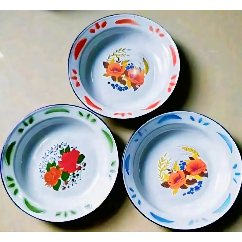 Jual Piring makan seng jadul motif bunga sangat bagus dan serbaguna ...