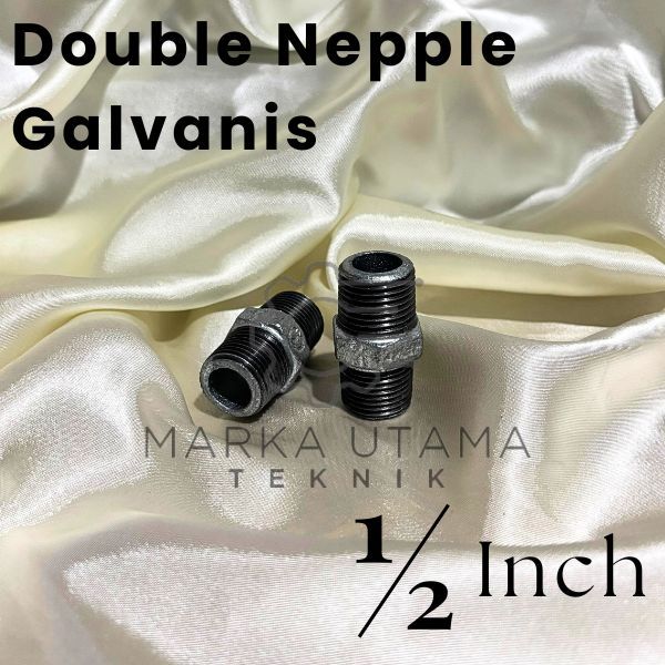 Jual Double Nepel Galvanis Nepple Sock Drat Luar Besi Nipple Galvanize 1/4" 3/8" 1/2" 3/4" 1" 2 ...