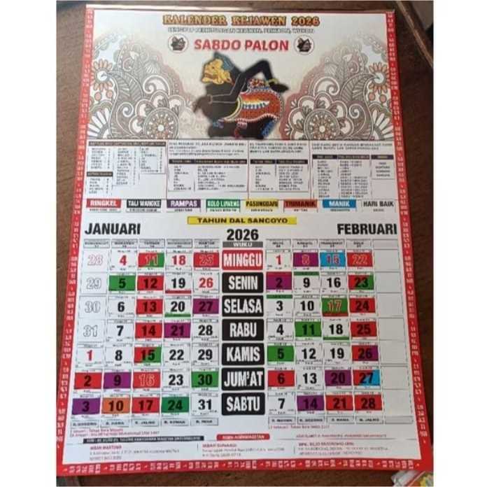 Jual Kalender primbon jawa 2026 sabdo palon yps jumbo | Shopee Indonesia