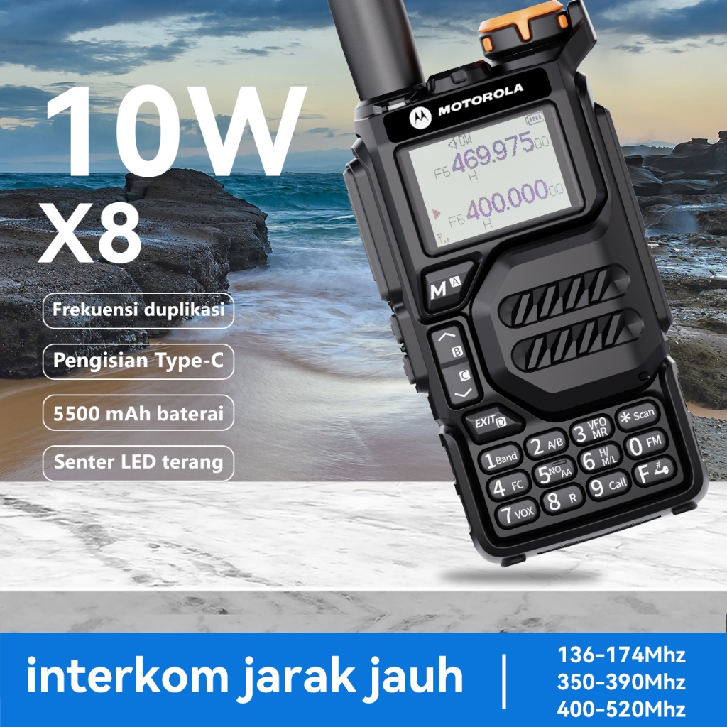 Jual HT Motorola X8 Walkie talkie Radio Portabel jarak jauh 15KM 10 ...