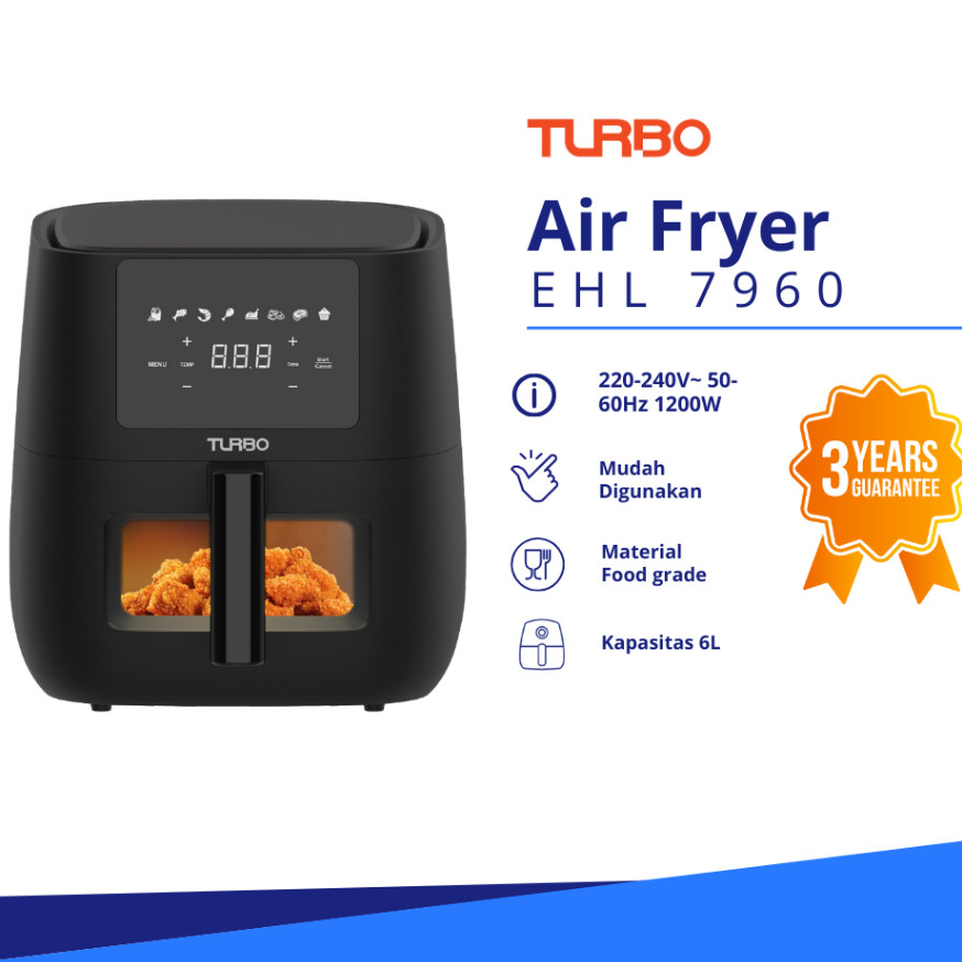Jual TURBO New Air Fryer Flavor Lock System 5in1 EHL7960 Rapid Air ...