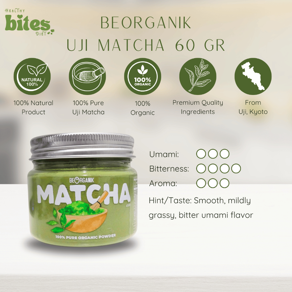 Jual Beorganik Uji Matcha 60gr Beorganik Pure Matcha Premium Quality ...