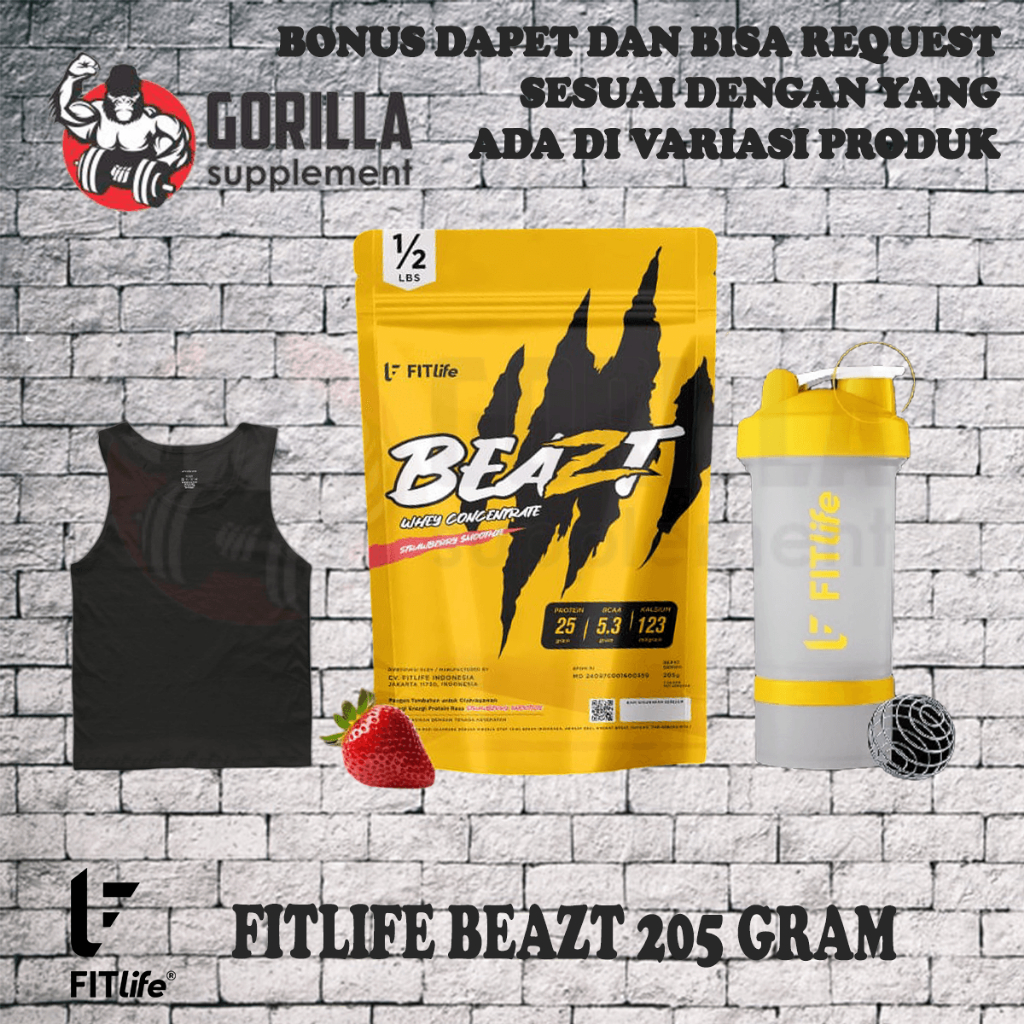 Jual FITLIFE Beazt 205 Gram Whey Protein Susu Protein Fit Life Beazt ...