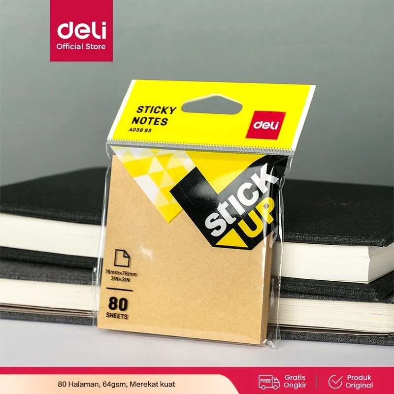 Jual Deli Sticky Note Kraft 76x76mm 80 Lembar EA03893 Kertas Catatan ...