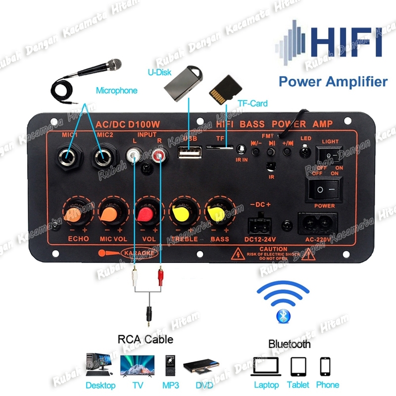 Jual D100W Papan Amplifier Daya Daya Tinggi 12V Kartu Plug-In Amplifier ...