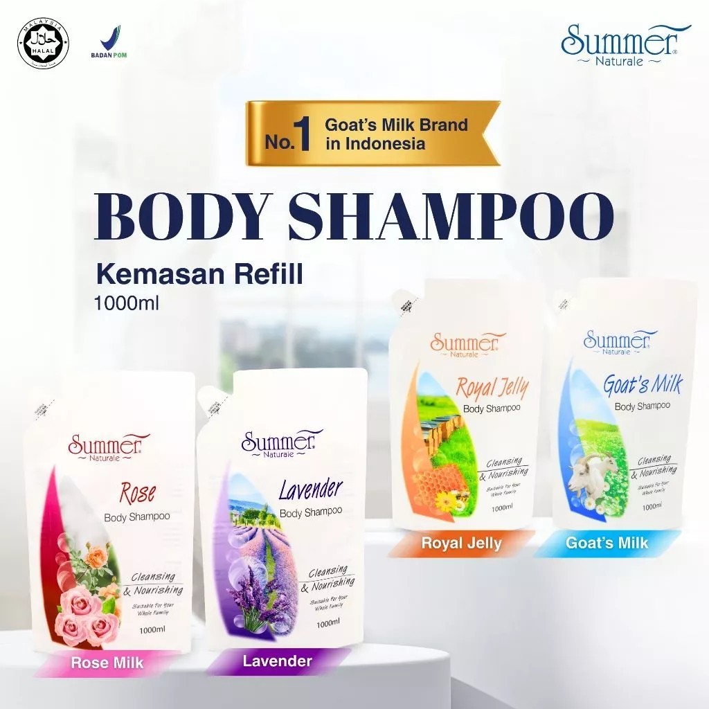 Jual SUMMER NATURALE BODY SHAMPOO REFILL 1000ML | Shopee Indonesia