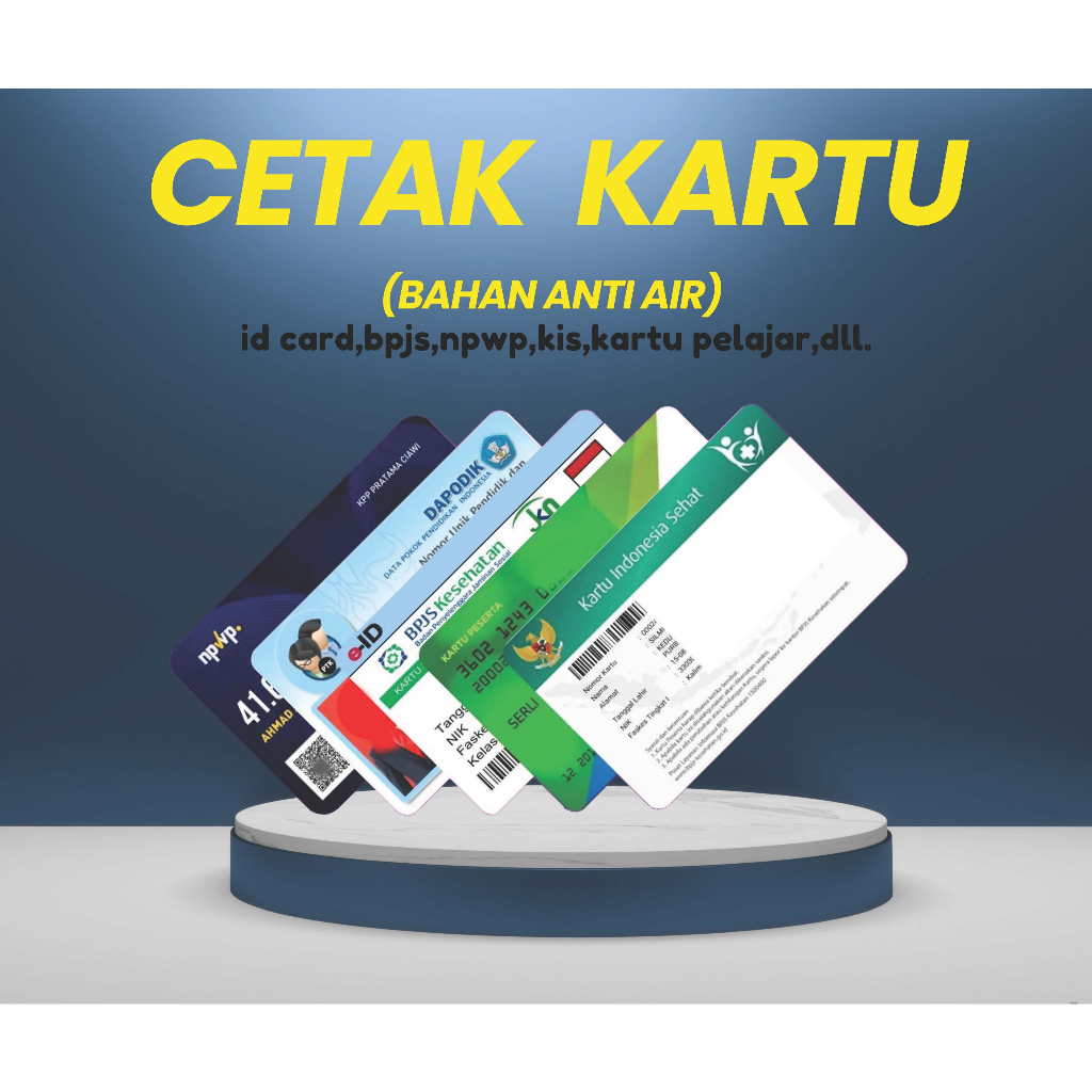 Jual Cetak ID Card Kartu BPJS KIS Bisa Satuan Anti Luntur Bahan PVC ...