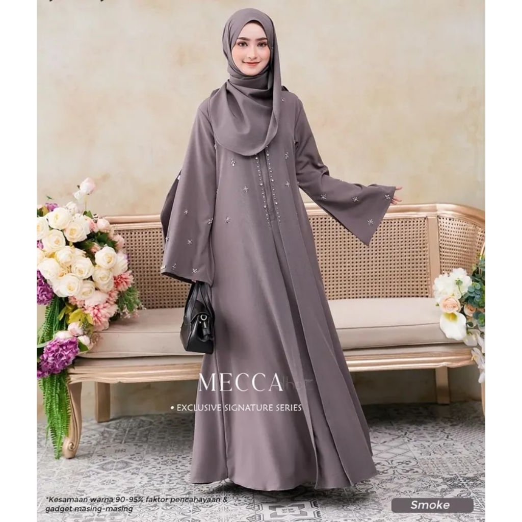 Jual GAMIS WANITA MUSLIMAh MECCA DRESS ABAYA LEBARAN BAHAN CERUTY ...
