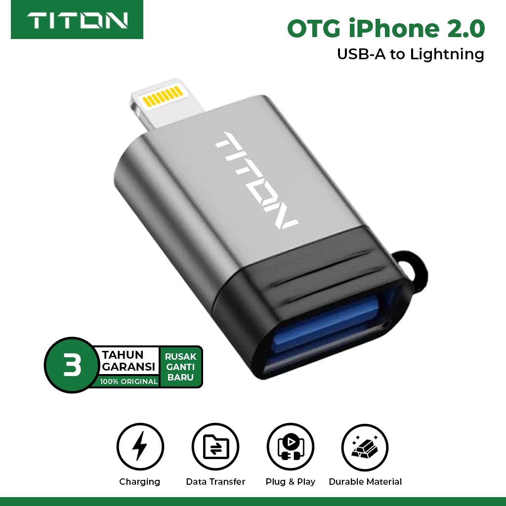 Jual TITON OTG iPhone Converter USB-A to Lightning USB 2.0 Flashdisk ...
