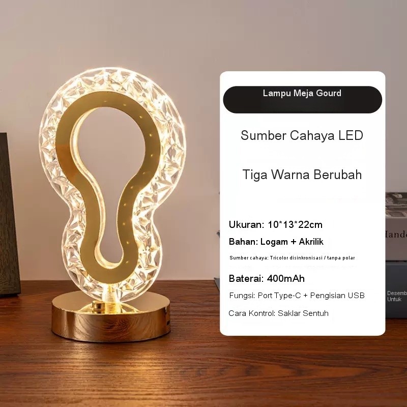 Jual NEW LAMPU HIAS MEJA AESTHETIC ARCRYLIC CRYSTAL LED - DESK LAMP 3 ...