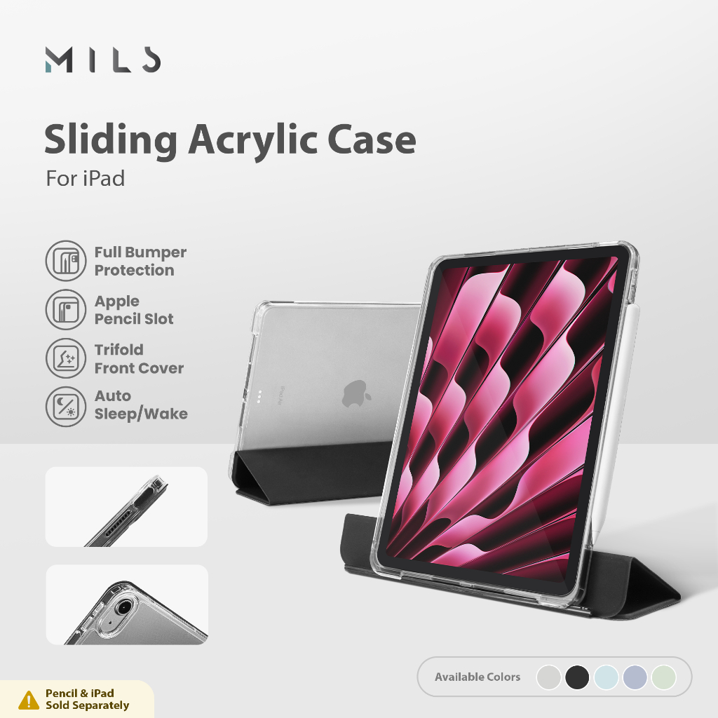 Jual MILS Sliding Acrylic Case for iPad 7 8 9 10 Mini 6 Pro 11 13 Air 4 ...