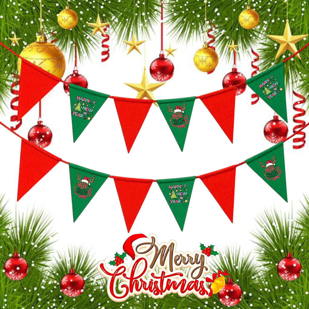 Jual Bunting Flag Natal & Tahun Baru | Bendera Segitiga Dekorasi ...