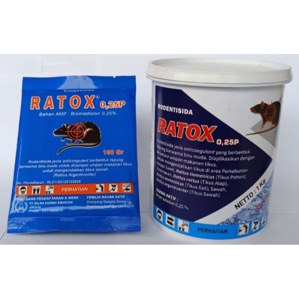 Jual Racun tikus RATOX 100gr Rodentisida ampuh membasmi tikus sawah ...