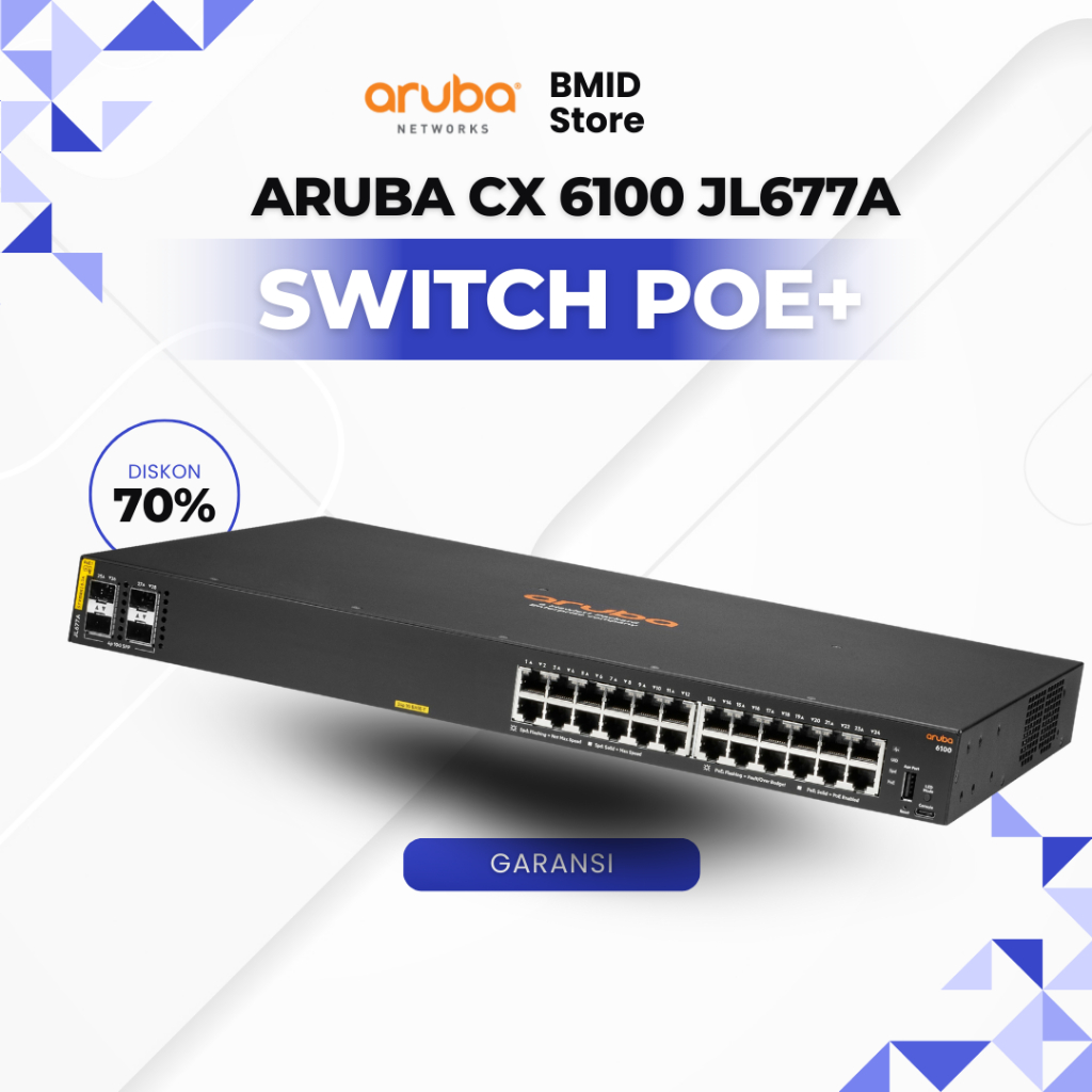 Jual Switch Aruba CX 6100 JL677A 24G PoE+ 4×10G SFP+ Enterprise Managed ...
