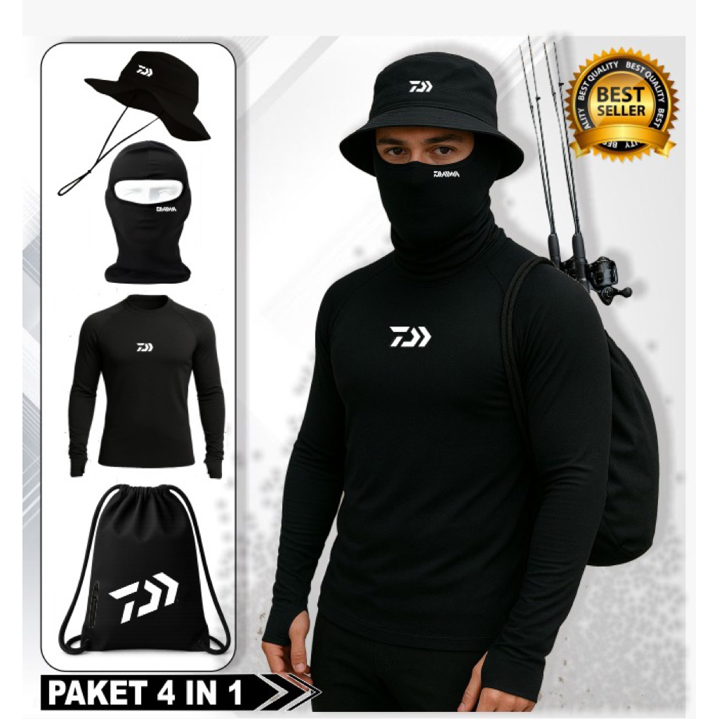 Jual Paket Hemat Set Kaos Jersey Mancing Buff Mancing Topi Mancing Tas ...