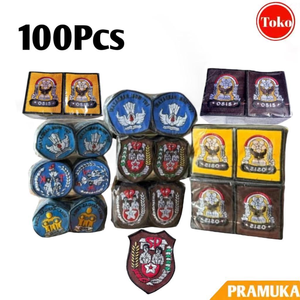 Jual 1pack (100pcs) Badge OSIS SD SMP SMA / logo Sekolah Bordir / Badge ...