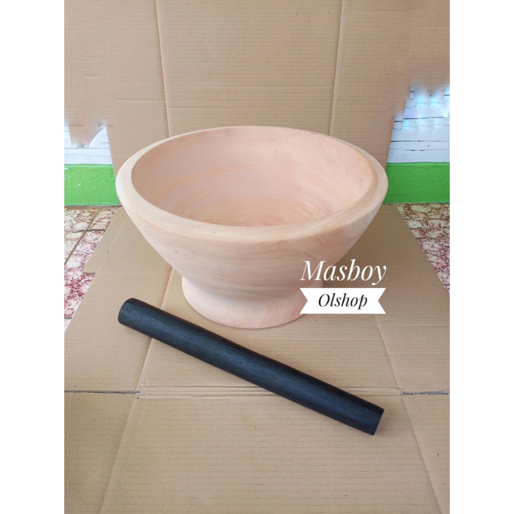 Jual Lumpang Kayu Jumbo 44 cm / Dulang Kayu Jadul / Alu Tumbukan ...