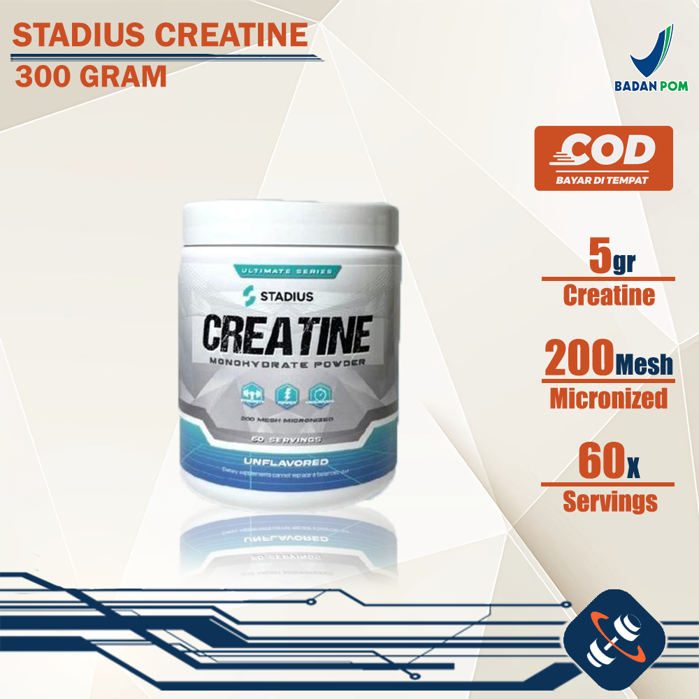 Jual STADIUS Creatine Monohydrate 300 Gram 60 Servings 200 Mesh ...