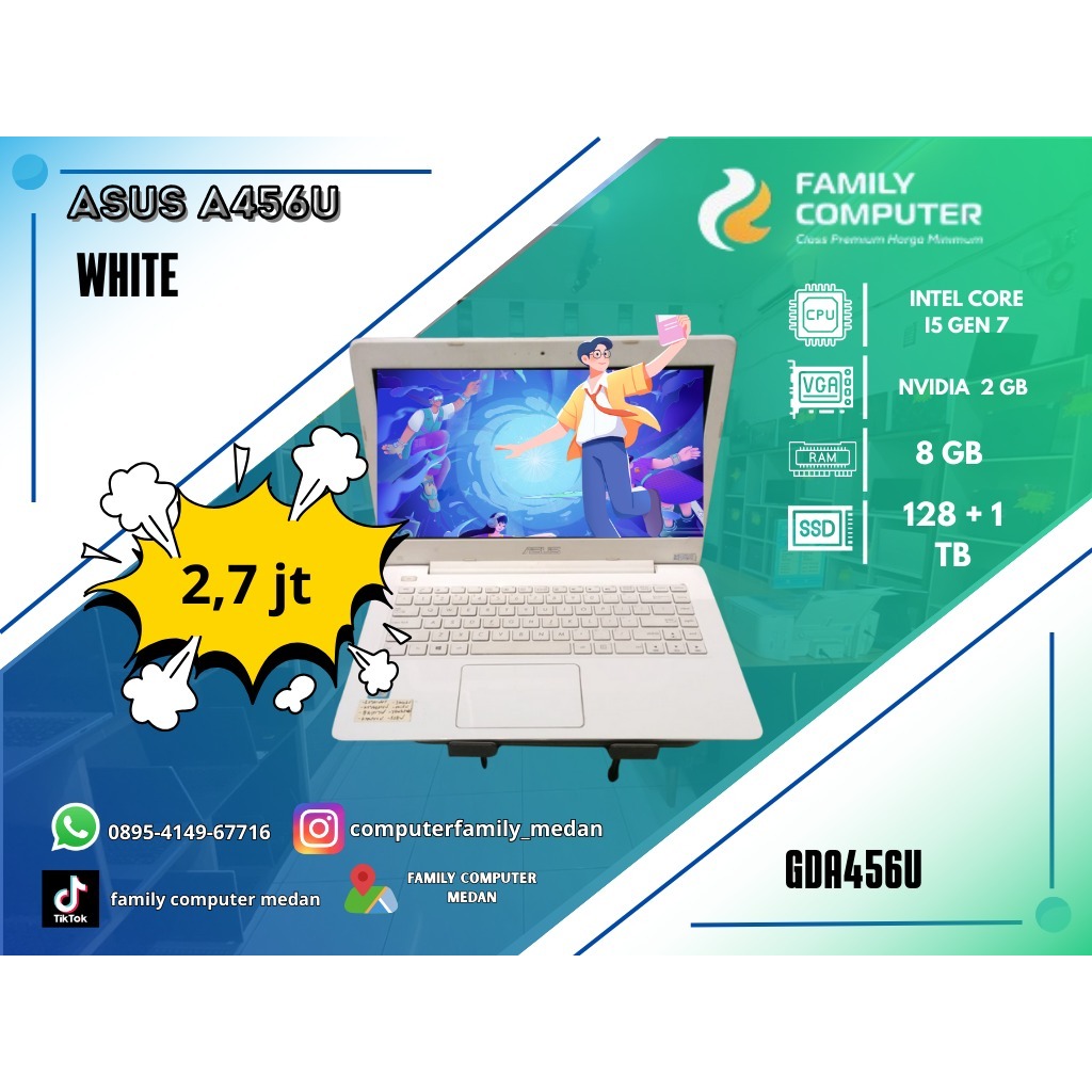 Jual ASUS A456U WHITE | INTEL CORE I5 GEN 7 | NVIDIA 2GB | Shopee Indonesia