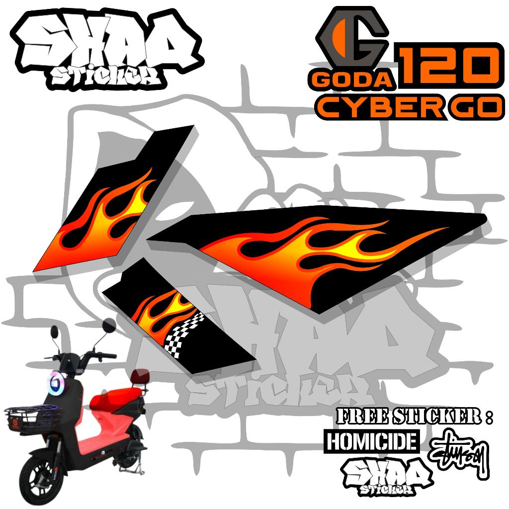 Jual STIKER STRIPPING LIST SEPEDA LISTRIK GODA CYBER GO MOTIF KEREN ...