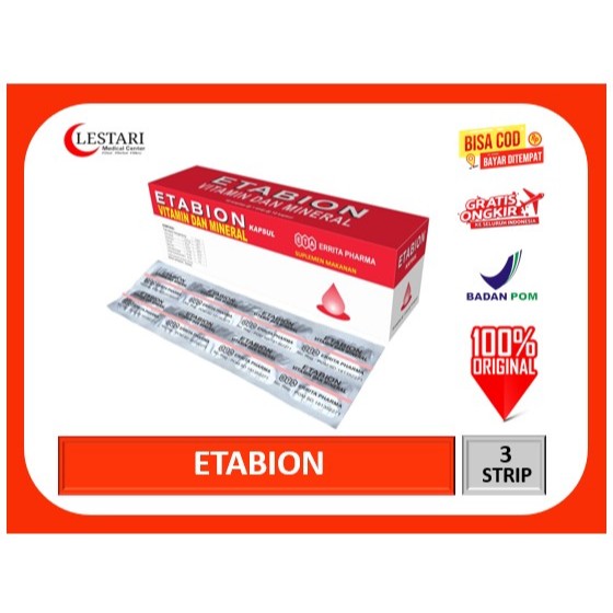 Jual [ 3 STRIP ] Etabion 10 kapsul - Suplemen Tambah Darah dan Ibu ...