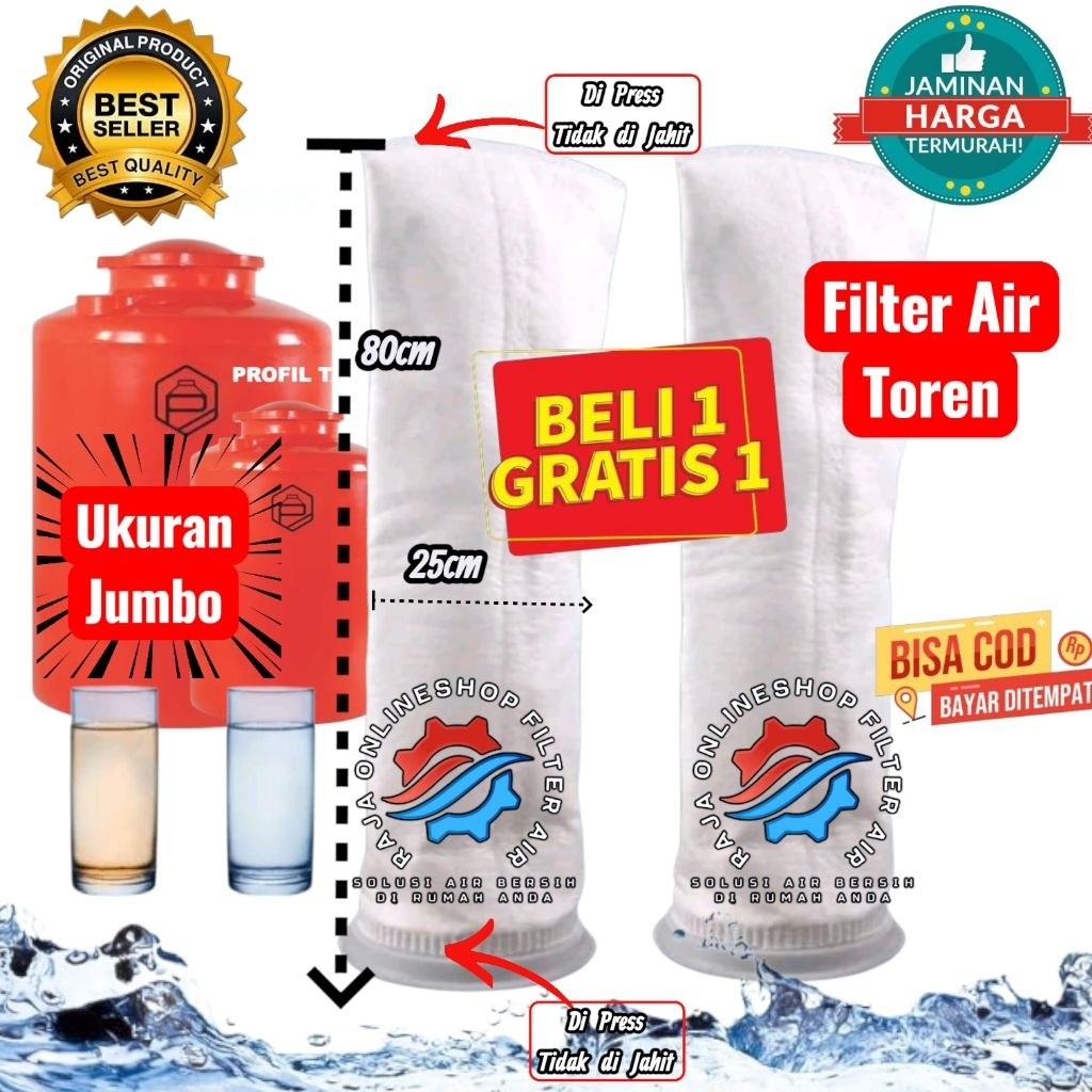 Jual Beli 1 Gratis 1 Filter Air Toren Jumbo Filter Toren Saringan Air ...