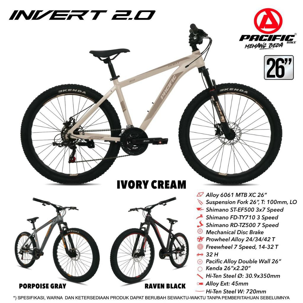 Jual SEPEDA GUNUNG MTB 26 INCH PACIFIC INVERT 2.0 ALLOY OPERAN SHIMANO ...