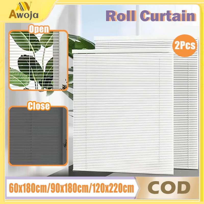 Jual [2Pcs]Venetian Blinds PVC Tirai Gulung Kerai Gorden Jendela ...