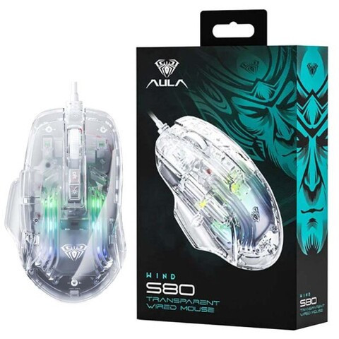 Jual Mouse Gaming Aula S80 Transparent RGB Effects | Shopee Indonesia