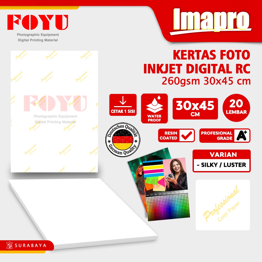 Jual Imapro Kertas Cetak Foto Professional RC Silky Luster Semigloss 260gsm 30x45 cm Picture ...