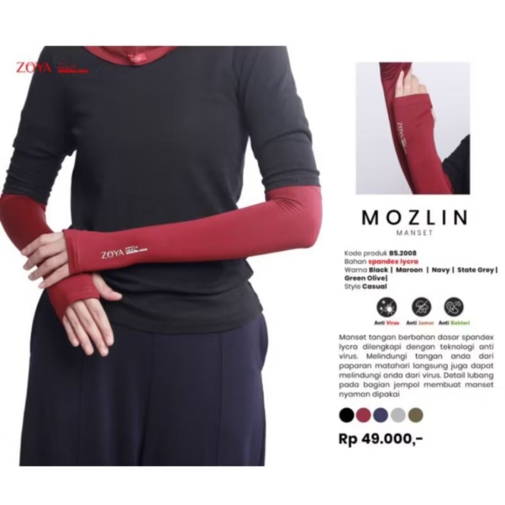 Jual Zoya Manset tangan Mozlin Viroblock | Shopee Indonesia