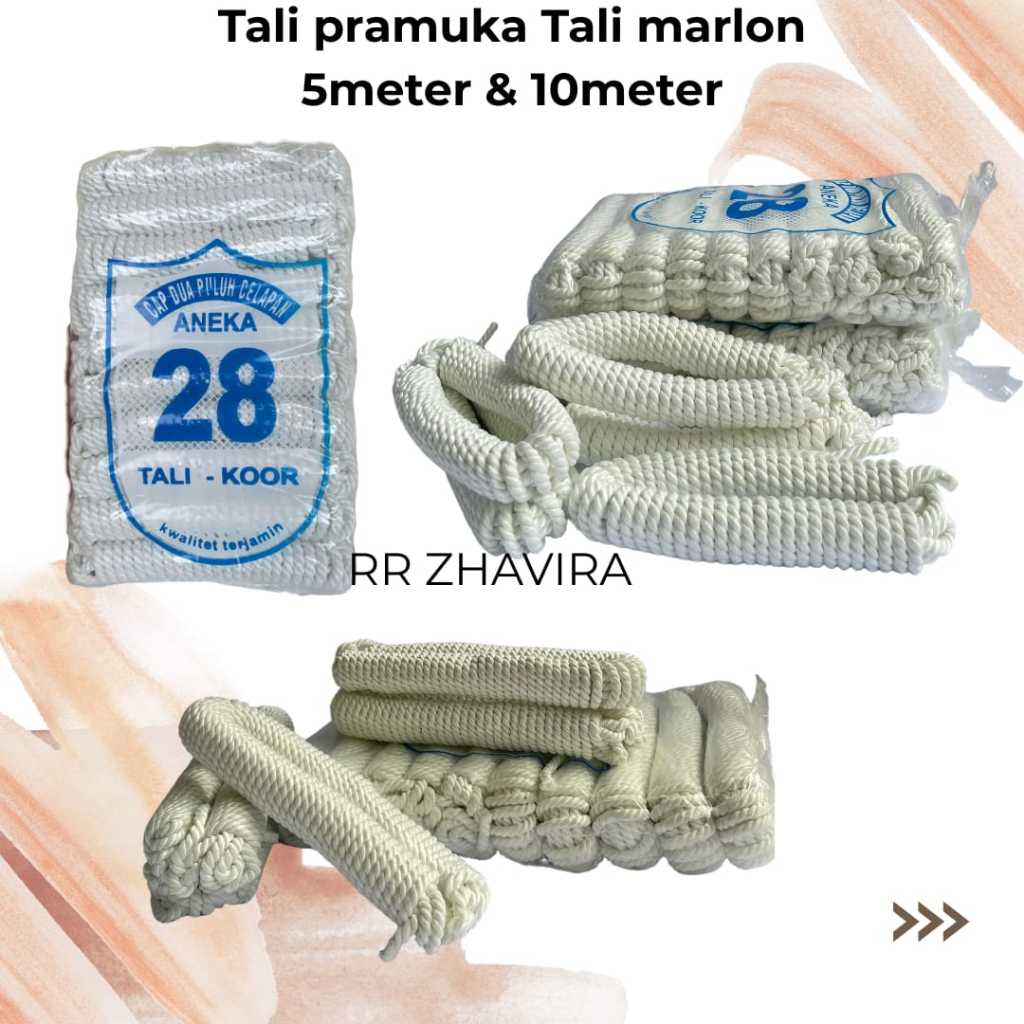 Jual TALI PRAMUKA 5 METER DAN 10 METER TALI MARLON TALI KOOR | Shopee ...