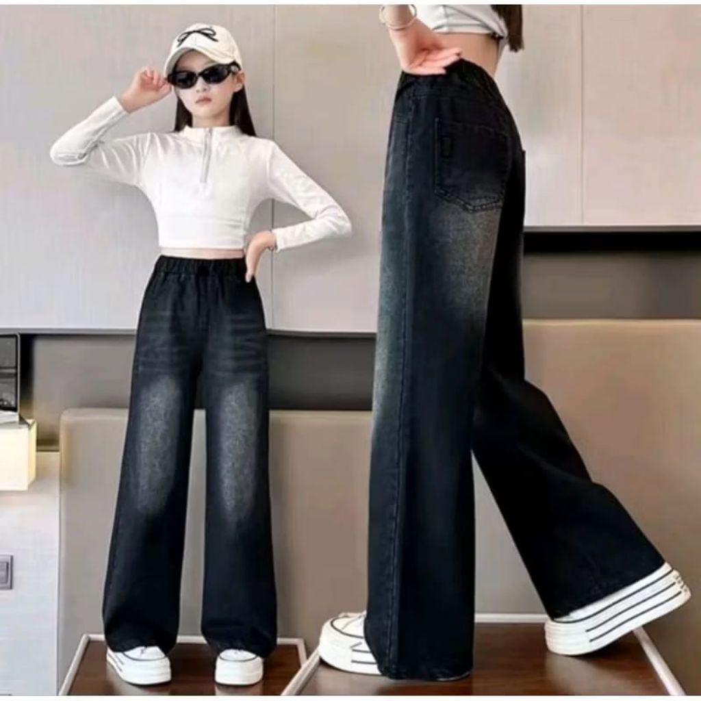 Jual celana jeans anak skena gombrong laki laki dan perempuan usia 5-14 thn | Shopee Indonesia