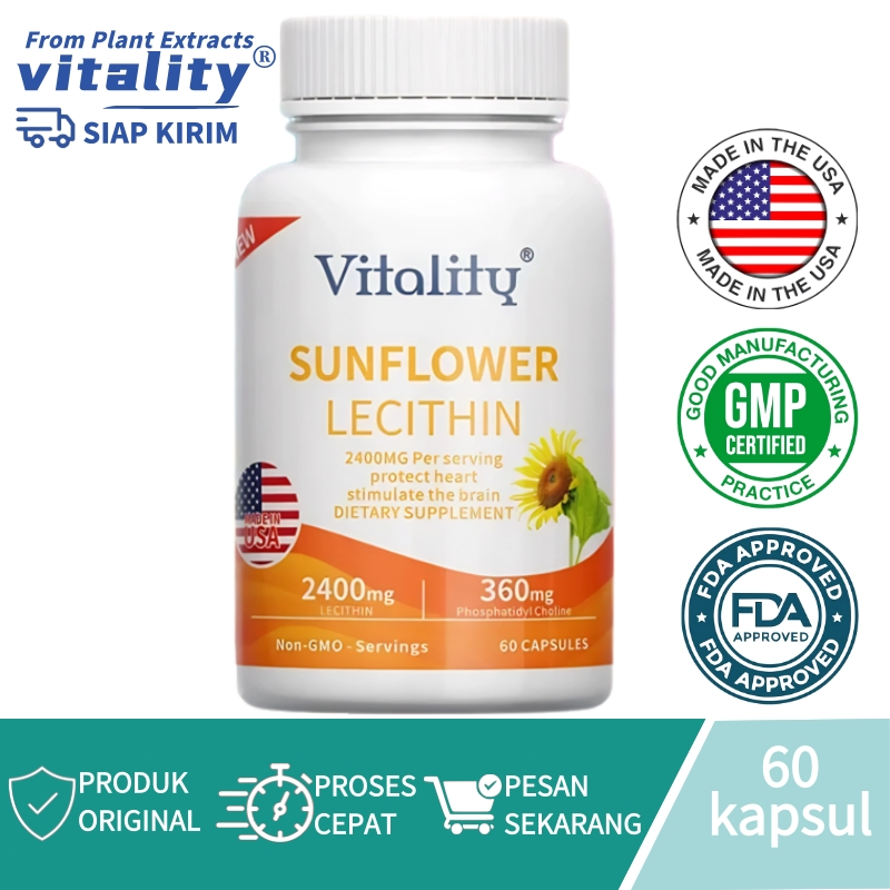 Jual LECITHIN BIJI BUNGA MATAHARI, 60 kapsul,2400mg, Membantu Menjaga ...
