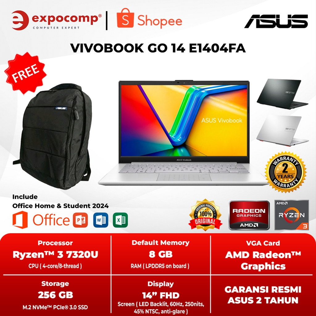 Jual ASUS VIVOBOOK GO 14 E1404FA FHD3821M FHD3822M FHD3823M AMD RYZEN 3 ...
