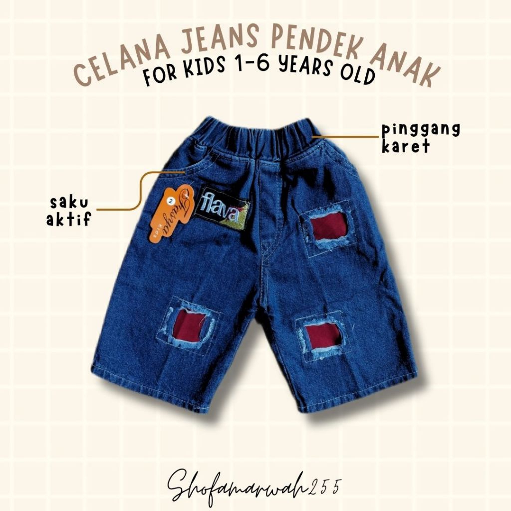 Jual flava CELANA JEANS ANAK PENDEK TERLARIS no 2-12 NEW!! by FLAVA ...