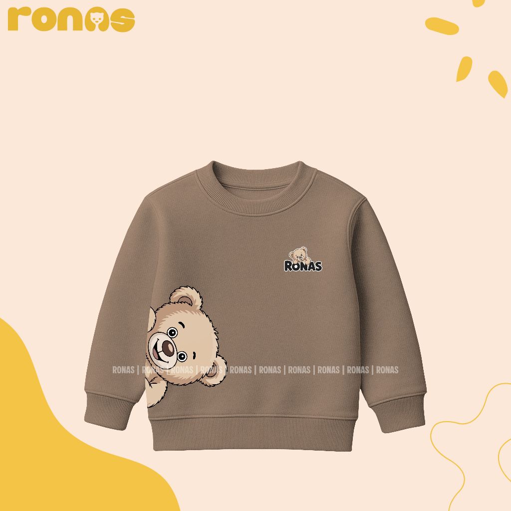 Jual RONAS - Jaket Crewneck Anak Sablon Cute Bear Besar Usia 3-13 Tahun ...