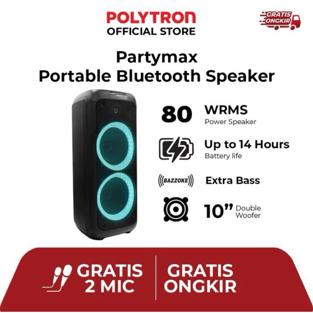 Jual Polytron Party Speaker Portable Wireless - PPS 10L22 | Shopee ...