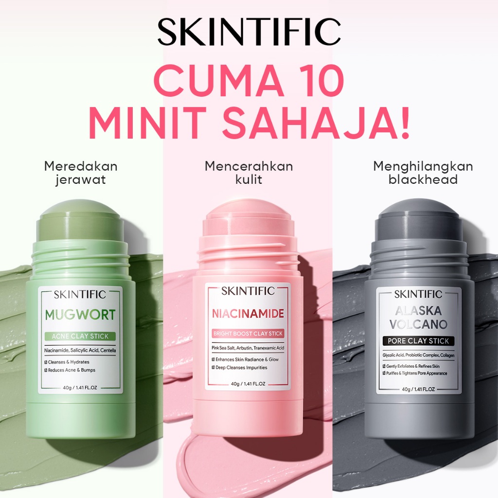 Jual [SKINTIFIC AUTHORIZED] SKINTIFIC Clay Mask Stick Collection Kit ...