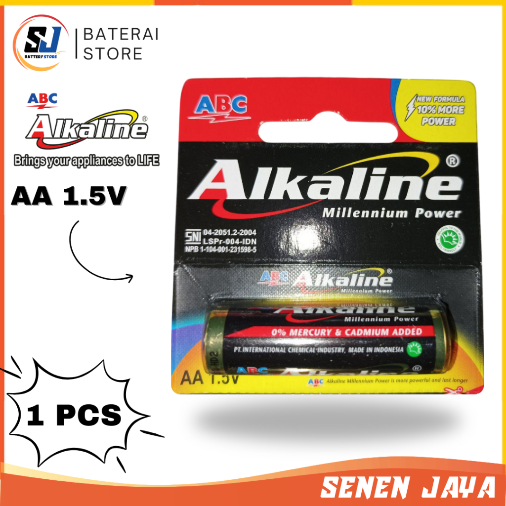 Jual BATRE ABC ALKALINE AA isi 1 pcs BATERAI ALKALINE A2 BATRAI BATTERY ...