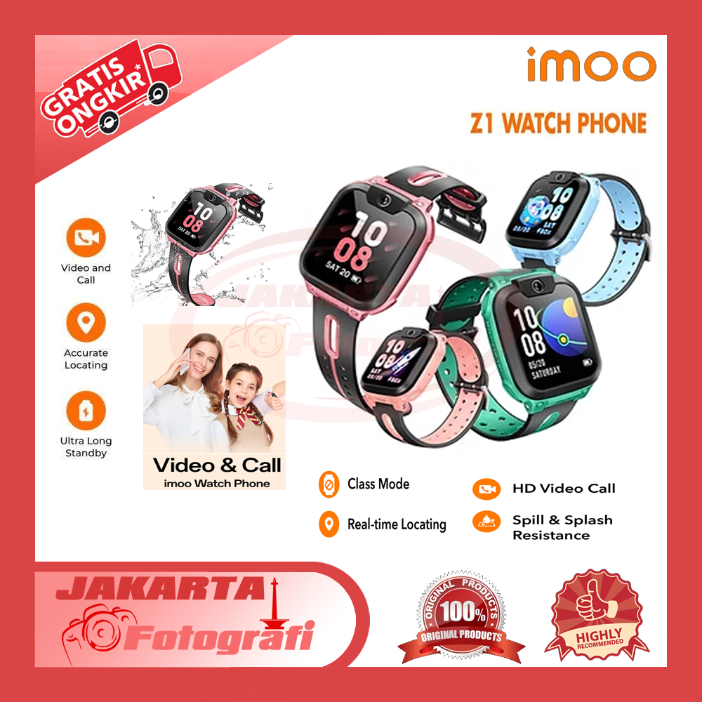 Jual IMOO Wathphone Z1 Waterproof HD Camera Video Call Smartwatch Jam ...
