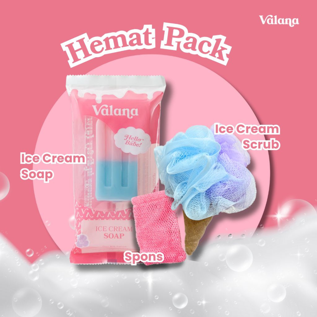 Jual Hemat Pack - Sabun, Spons, Scrub (Sabun Mandi Valana Sabun Es Krim ...