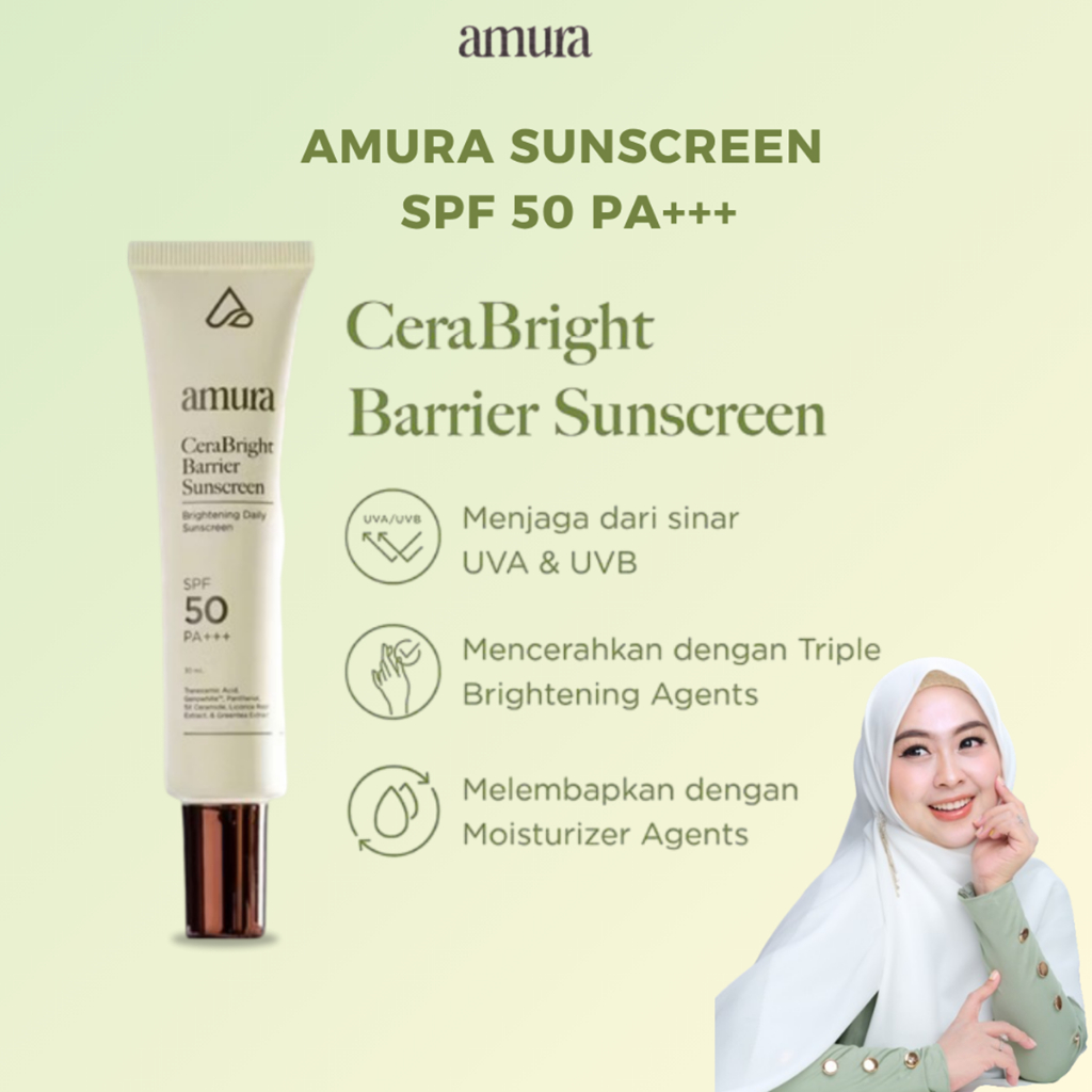 Jual Amura Sunscreen SPF 50 PA+++ CeraBright Barrier Mencerahkan ...