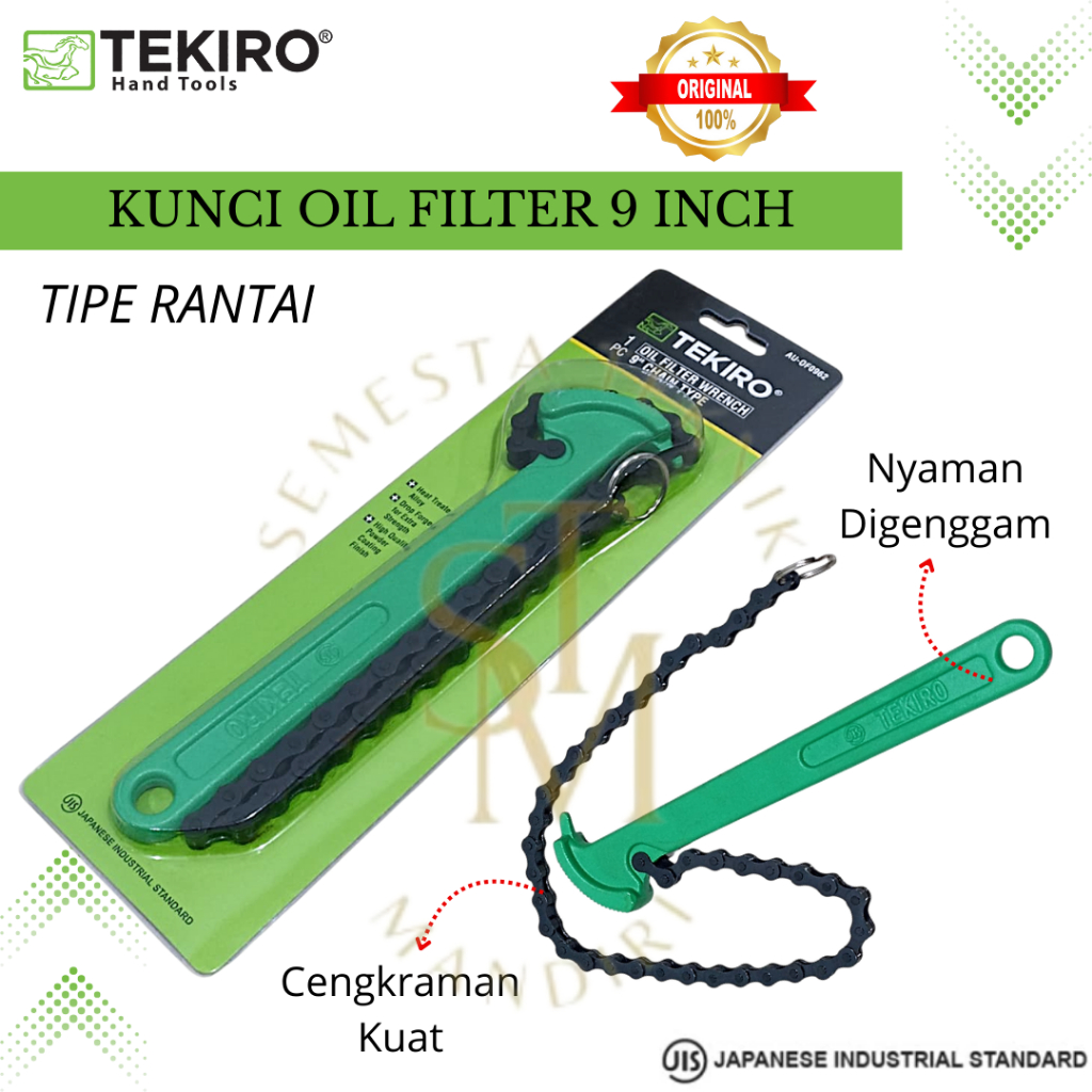 Jual TEKIRO Kunci Oli Filter Rantai 9 Inch - Oil Filter Wrench Mobil ...