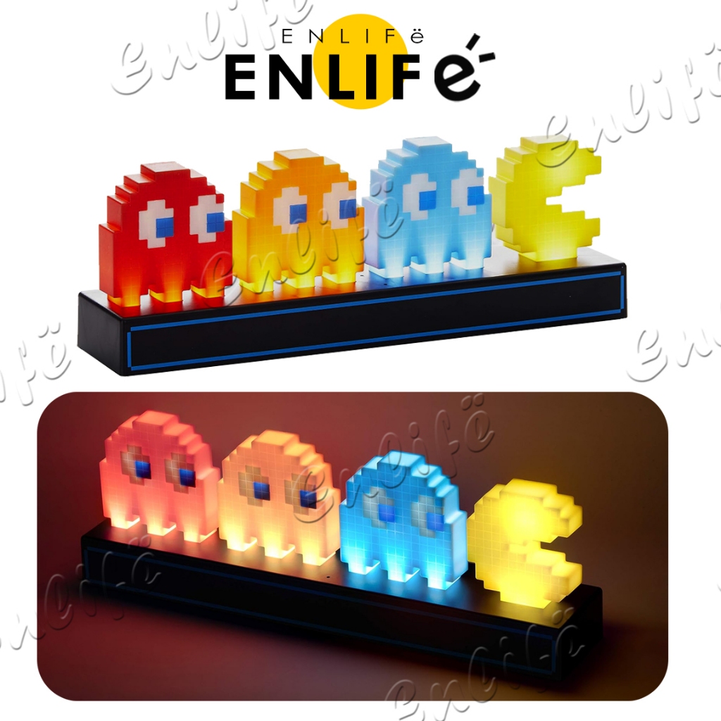 Jual 𝑬𝑵𝑳𝑰𝑭ë LED Pixel Pac-Man meja lampu isi ulang Berubah Warna kamar ...