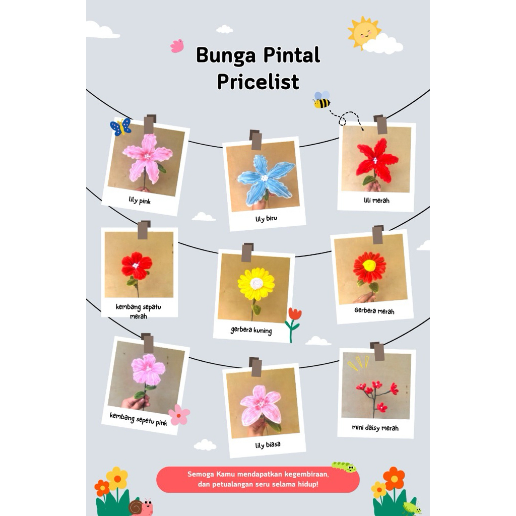 Jual Bunga Bulu Kawat /Bunga Pipa Cleaner/ Bunga Artificial/Buket Bunga ...