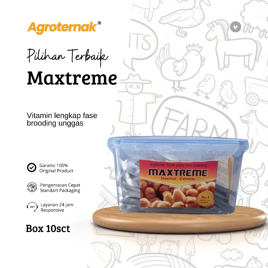 Jual MAXTREME Ayam Broiler Vitamin Brooding DOC Paket 1 Box Isi 10 ...